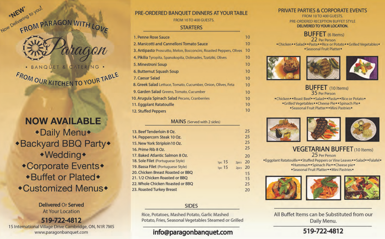 Special Packages | Paragon Banquet Hall & Catering